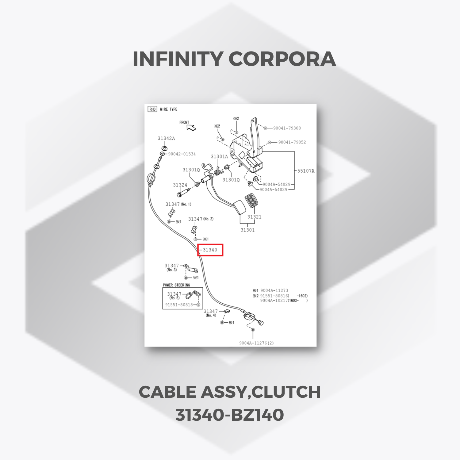 CABLE ASSY,CLUTCH - Infinity Corpora System