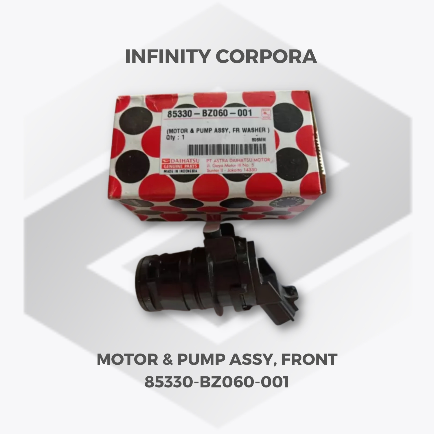 MOTOR & PUMP ASSY, FR WASHER - Infinity Corpora System
